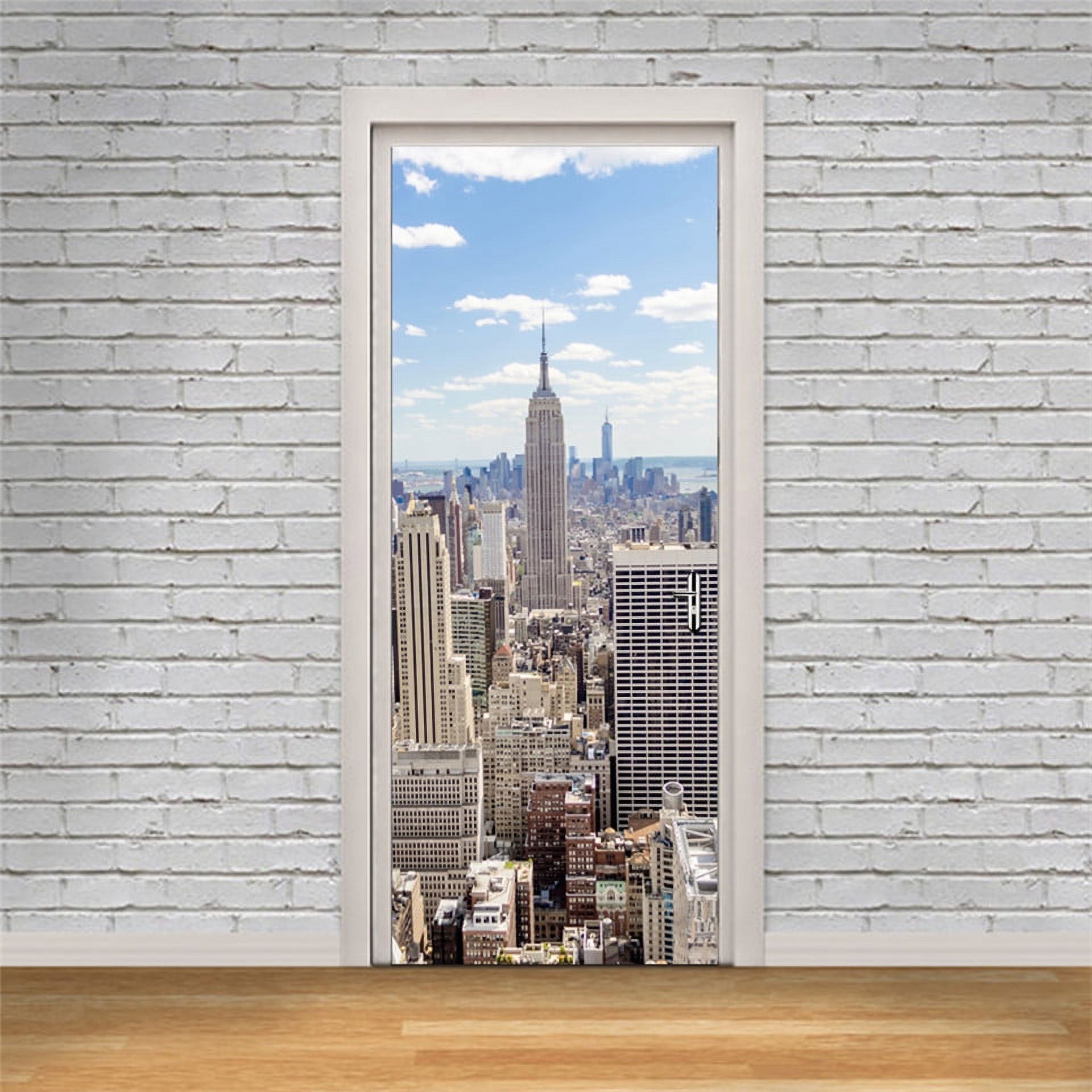 Door Mural Home r DIY PVC Self-adhesive Wallpaper Wooden Door ...