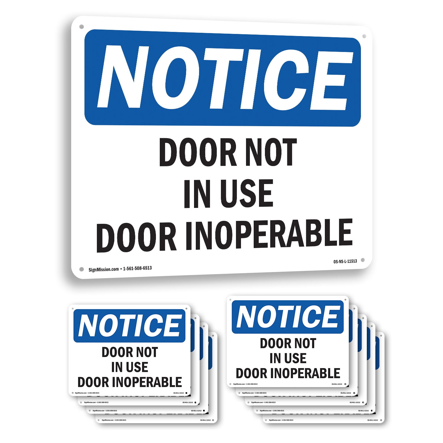 Door Not In Use Door Inoperable OSHA Notice Aluminum Sign 14 Inch x 10 ...