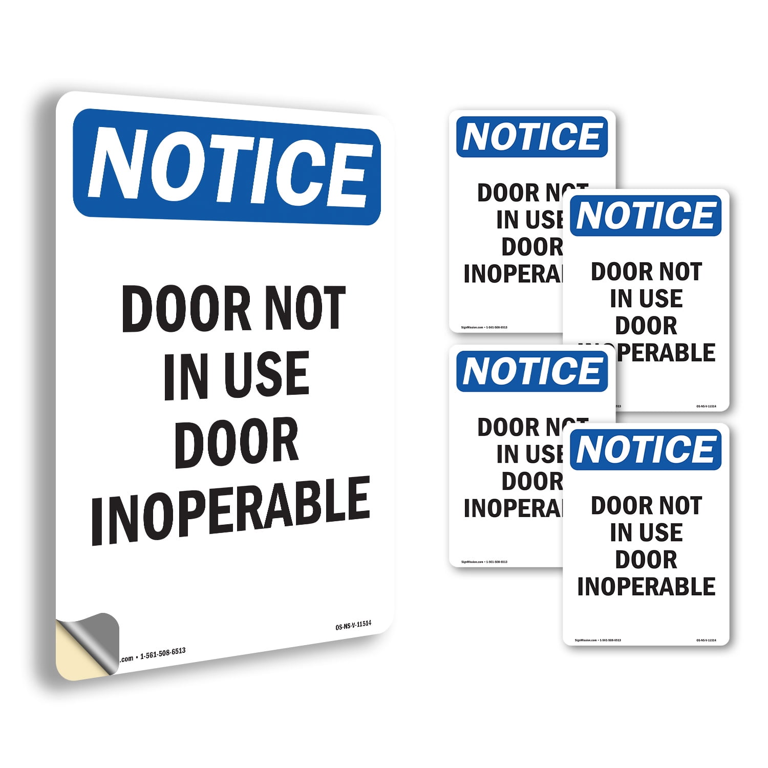 Door Not In Use Door Inoperable OSHA Notice Vinyl Decal Label 24 Inch x ...
