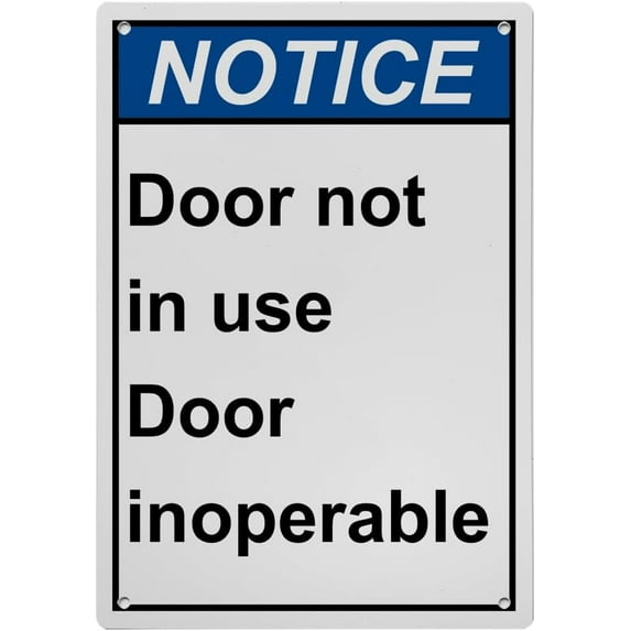 Door Not In Use Inoperable Sign, Industrial Not an Exit Sign 8"x12" UV ...