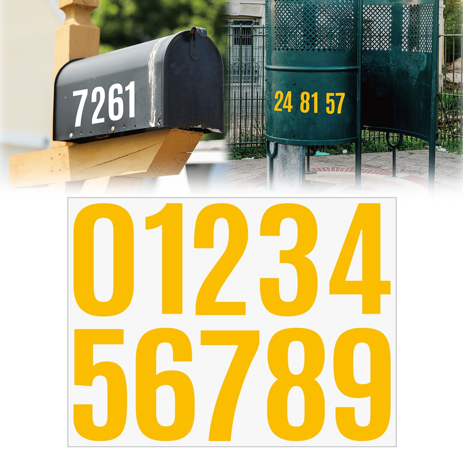 Door Numbers for House Door, 4 Inch Vinyl Mailbox Numbers Stickers Self ...