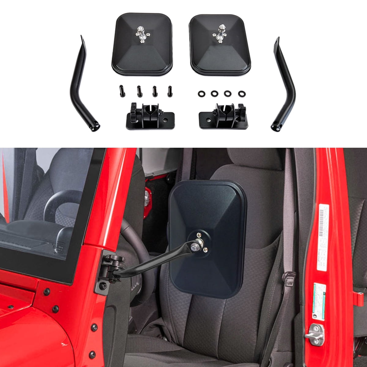 Door Off Quick Release Side Hinge View Mirrors for 1997-2018 Jeep ...