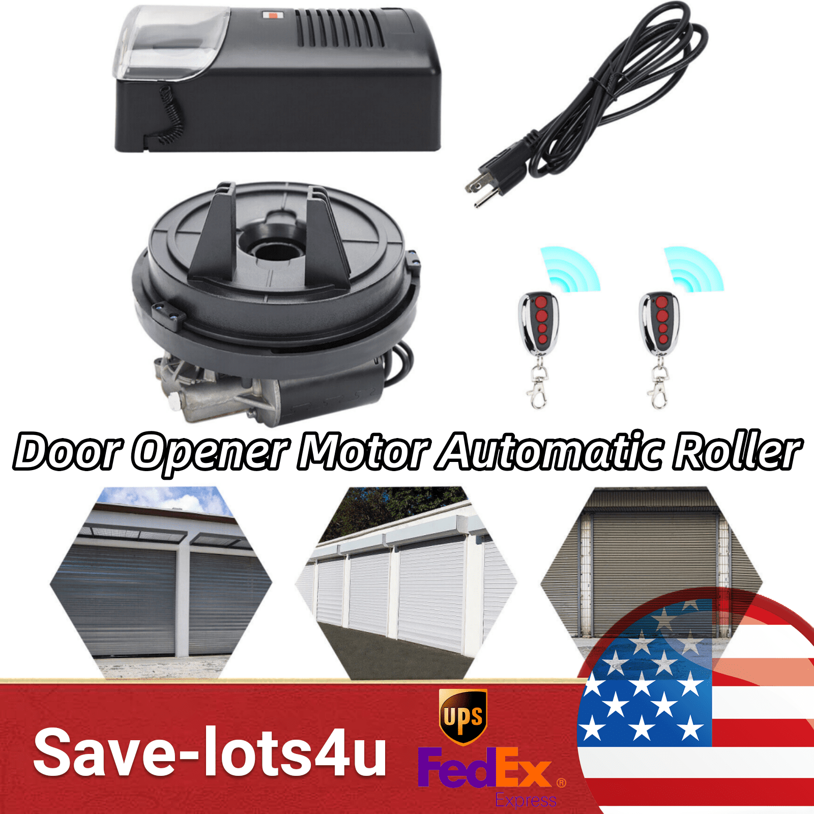 Door Opener Motor Automatic Roller Garage Roll Up Door Powerful 250N w ...