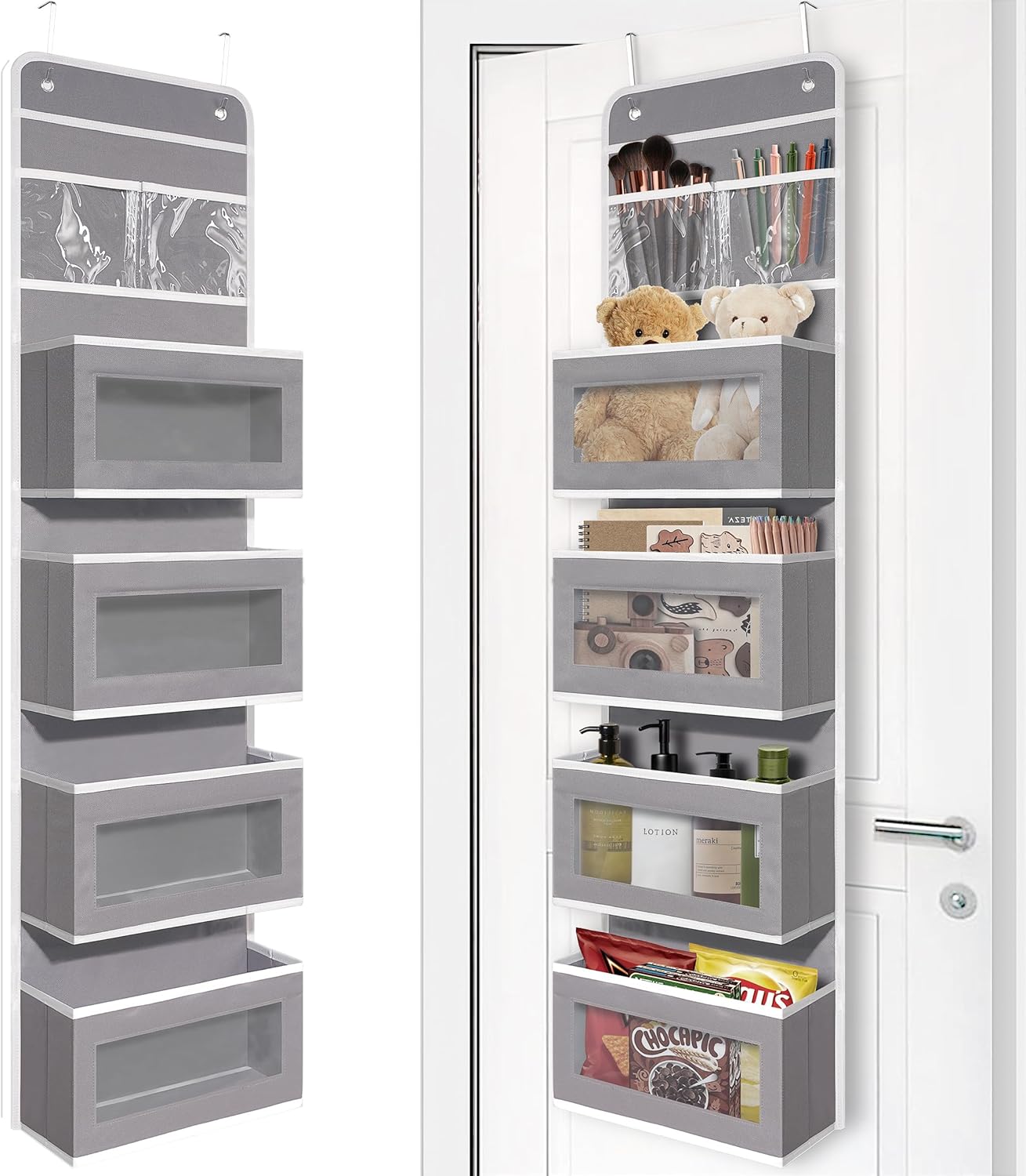 Over Door Organizer with 4 Large Capacity Pockets, Hanging Organizer ...