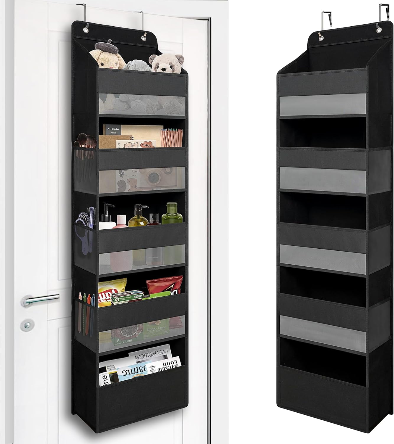 Over Door Organizer with 5 Large Pockets, Heavy Duty Hanging Organizer ...