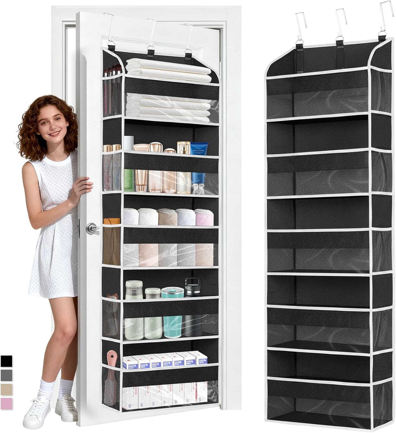 Over The Door Organizer-5 Layers Large Pockets, Heavy Duty Door ...