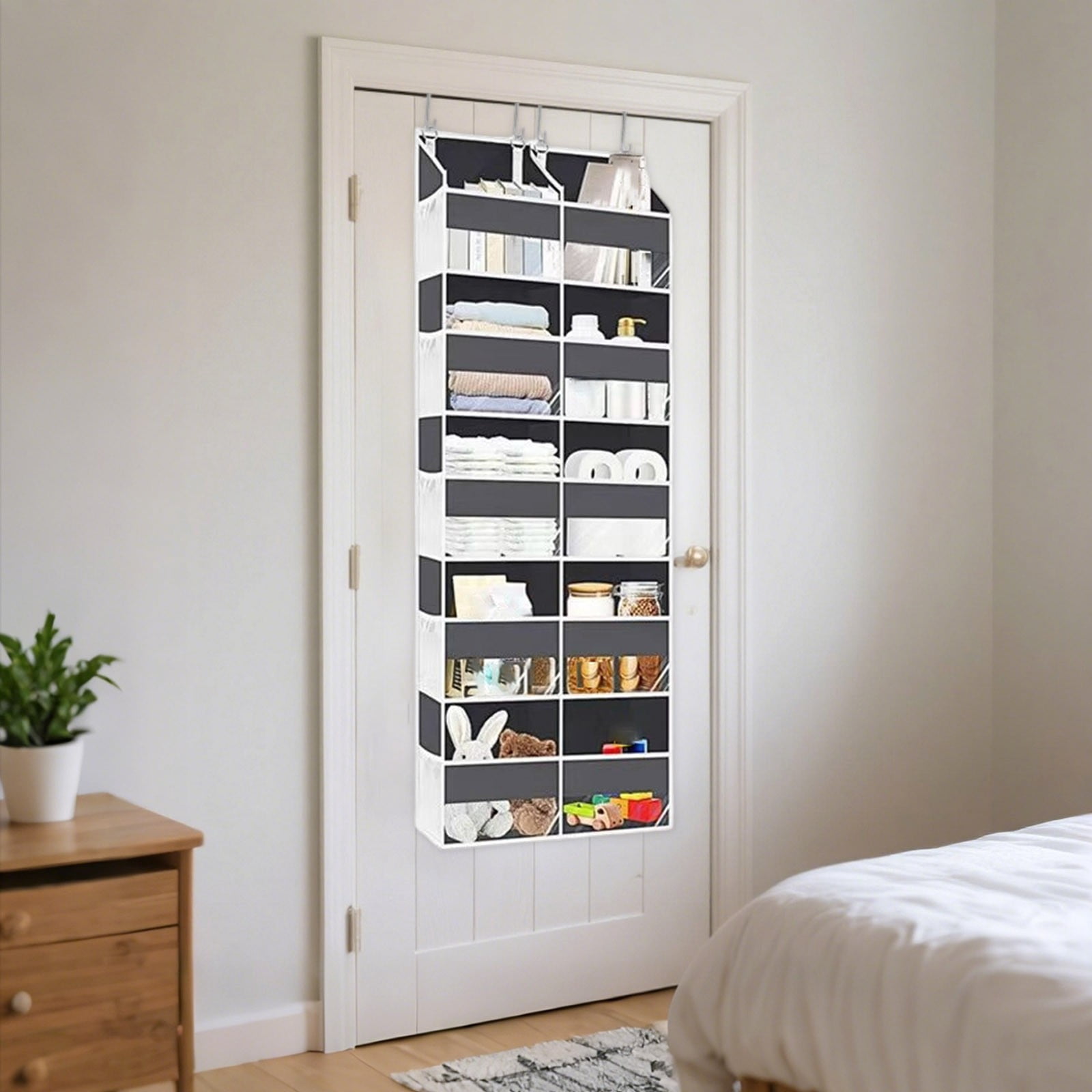 Over the Door Organizer 5 Tiers, Extra Large Behind Door Storage of 10 ...