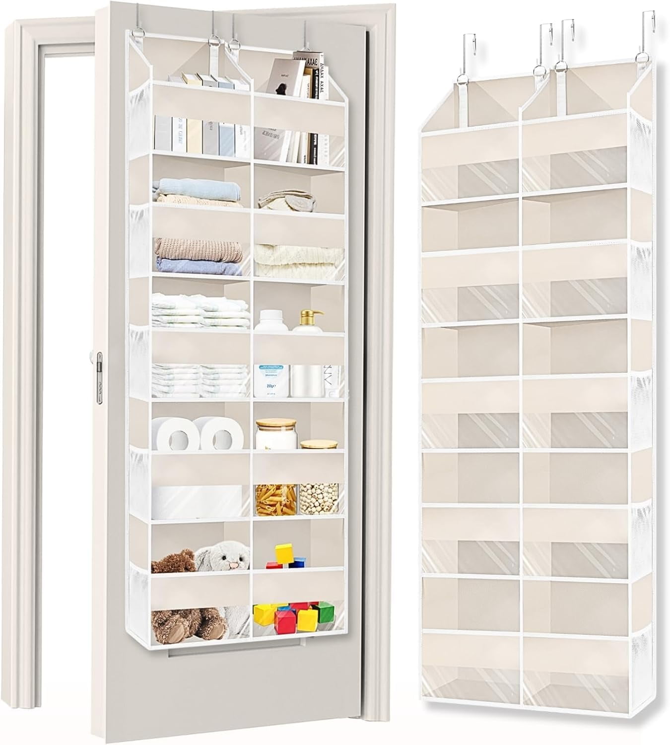 Over the Door Organizer 5 Tiers,Extra Large Behind Door Storage of 10 ...