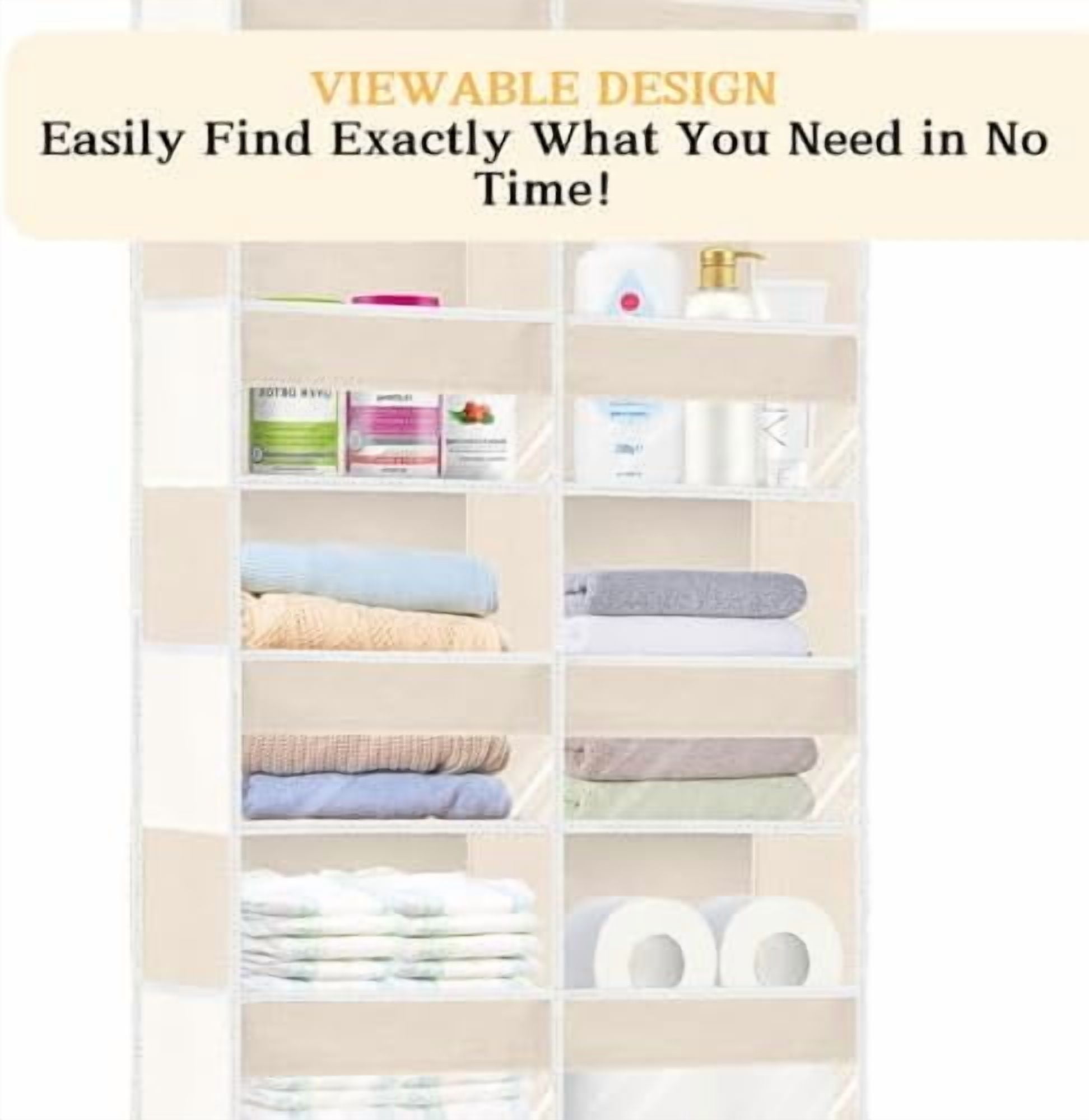 Over the Door Organizer 6 Tiers, Extra Large Behind Door Storage of 12 ...