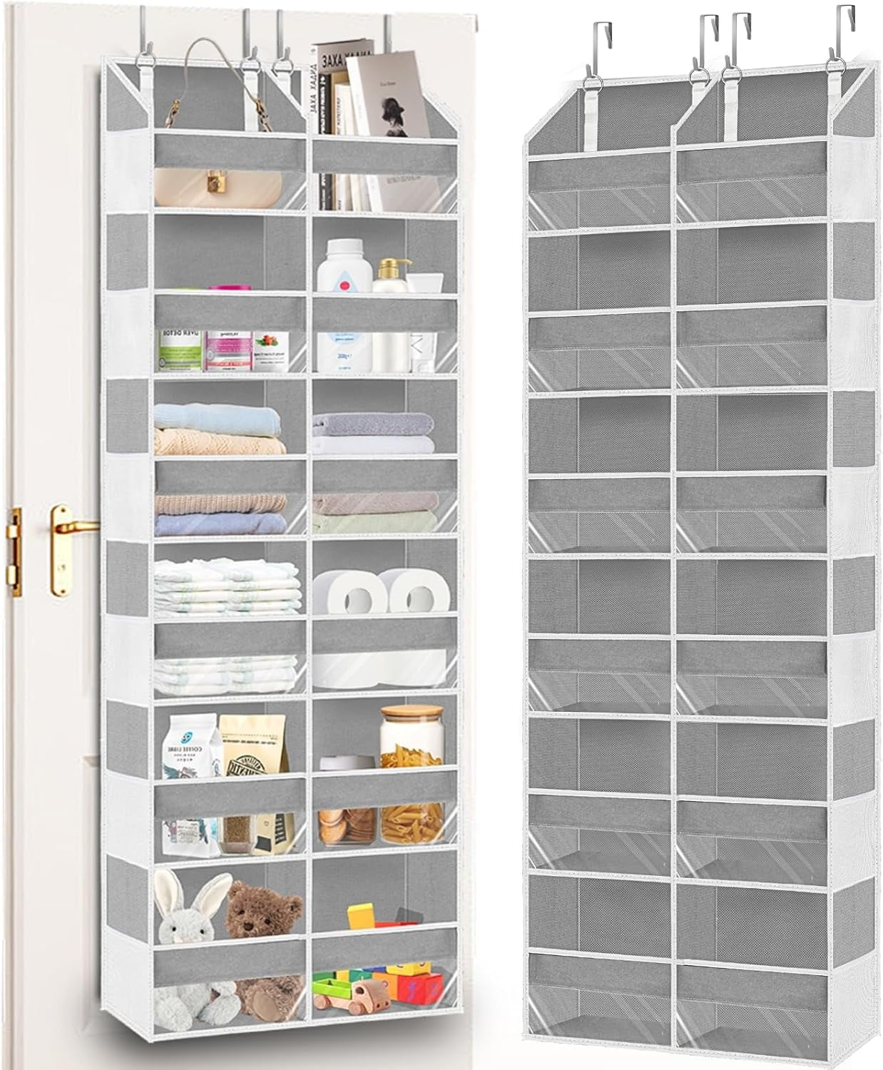 Over The Door Organizer, Extra Large Behind Door Storage with 10 Big ...