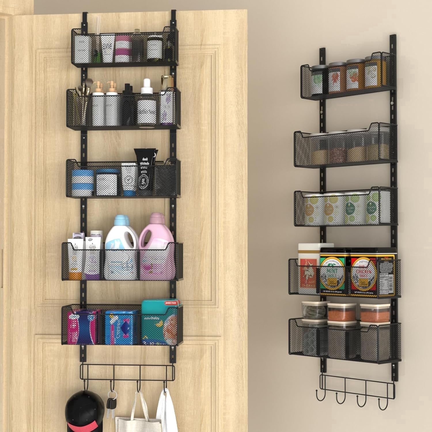 VyGrow Over the Door Organizer, Metal Organizer Hanging Rack with 5 ...