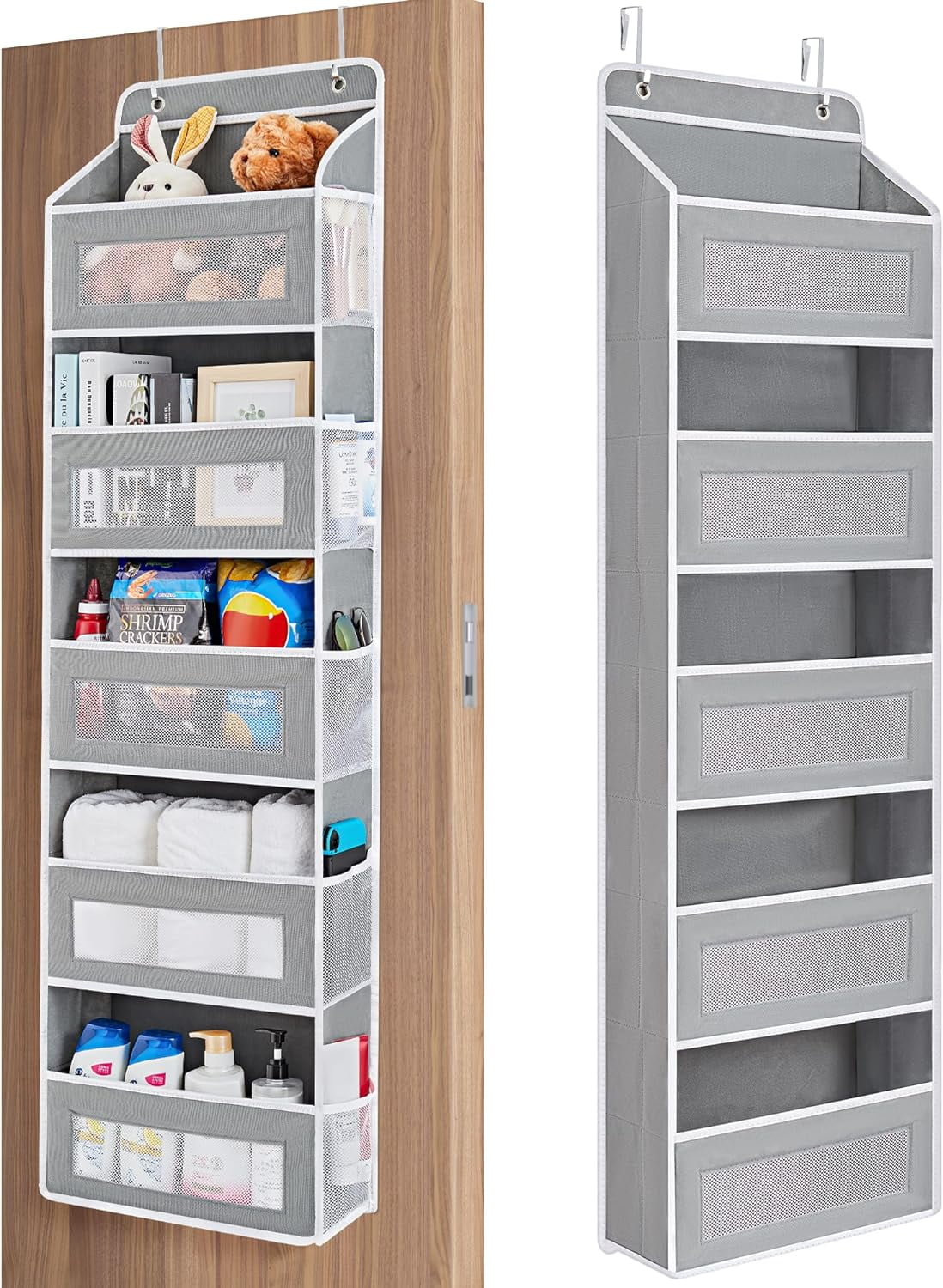 Over The Door Organizer Storage, 5 Shelf Hanging Door Organizer with 5 ...