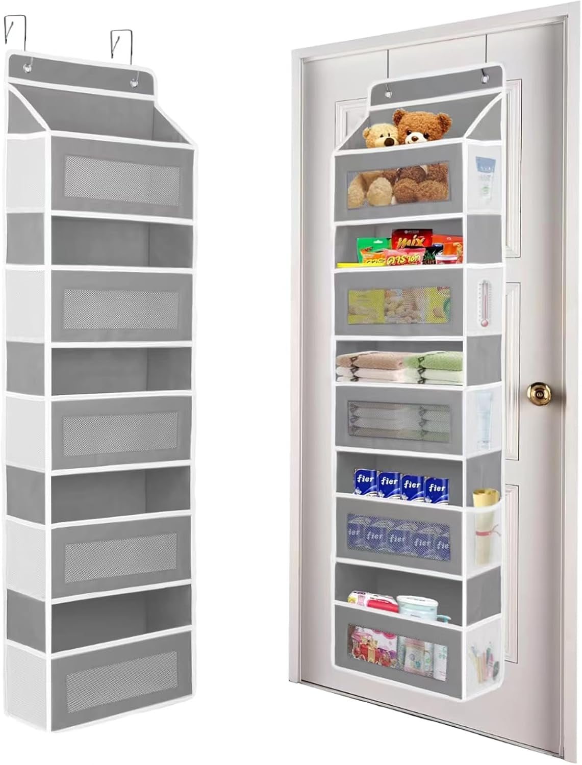 Over the Door Organizer Storage, 5 Shelf Hanging Door Organizer with 5 ...
