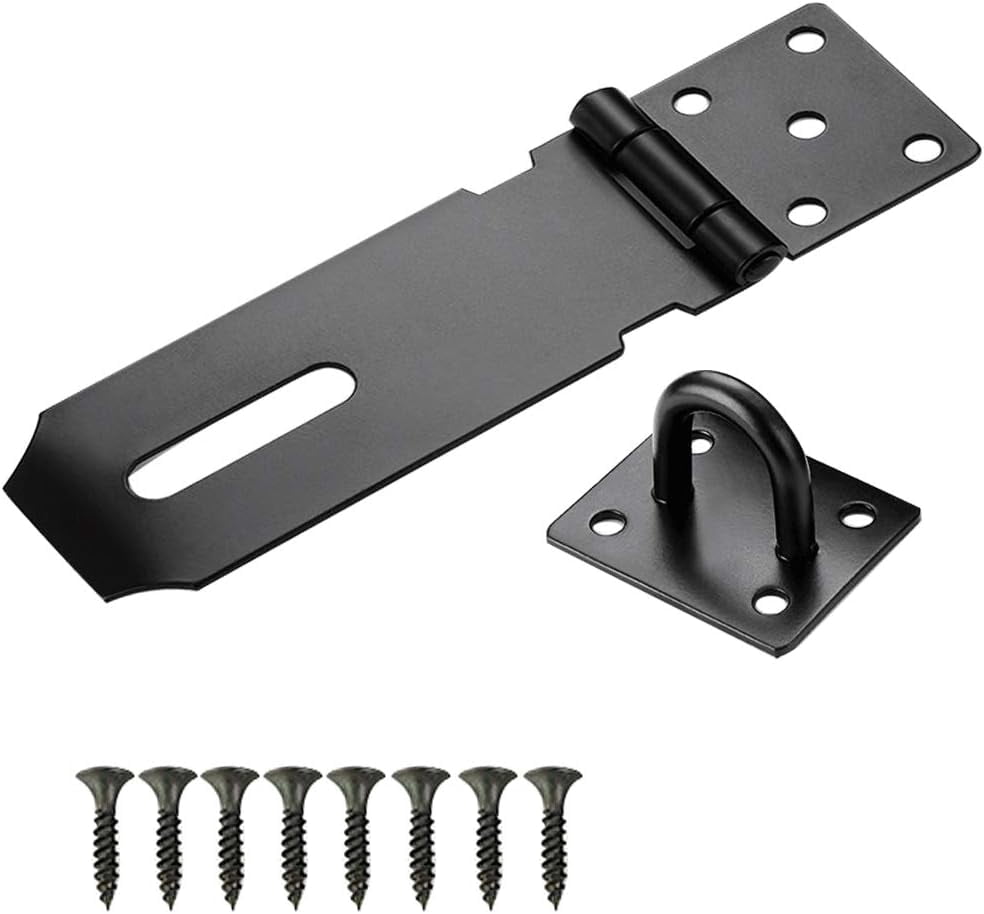 Door Padlock Hasp, 5" Stainless Steel Padlock Hasp and Staple Shed Lock ...