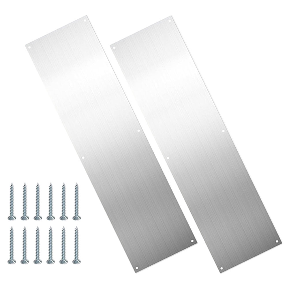 Door Panel Protector Metal Sweep Exterior Doors Guard Kickplate ...