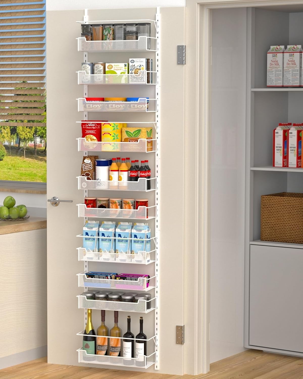 Over the Door Pantry Organizer, 10-Tier Over the Door Organizer with ...