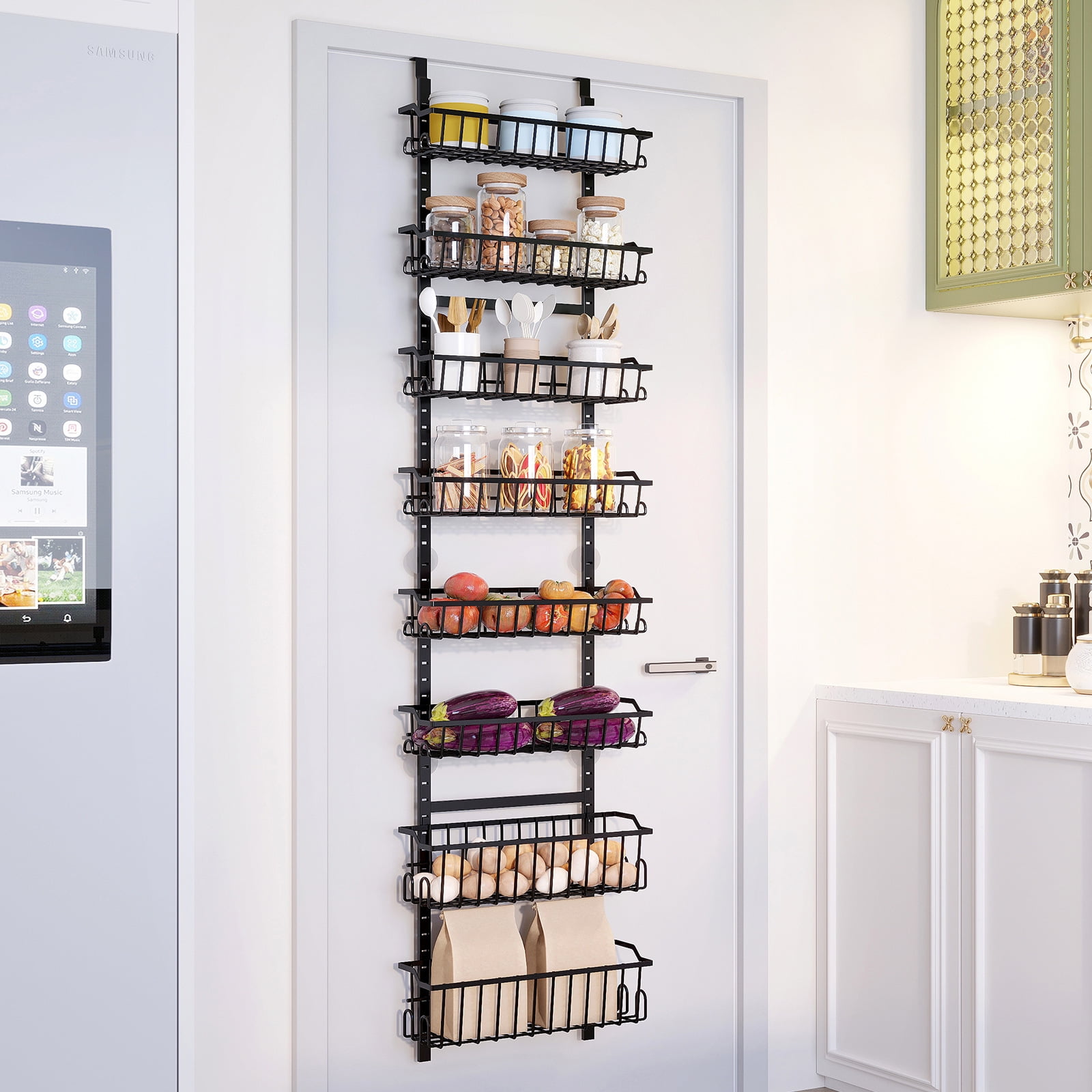 Over The Door Pantry Organizer,6-Tier/8-Tier Pantry Organization and ...