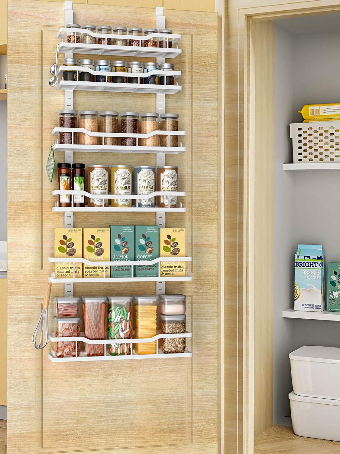 Over The Door Pantry Organizer, 6-Tier Over The Door Organizer with ...