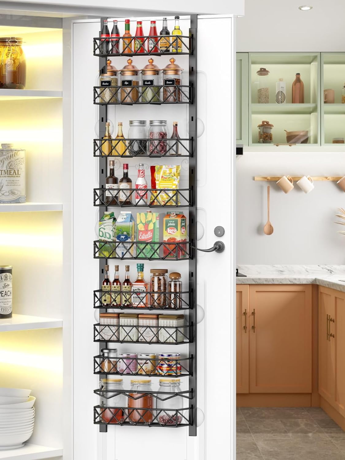 Over the Door Pantry Organizer, 6-Tier Pantry Organizers and Storage, 6 ...