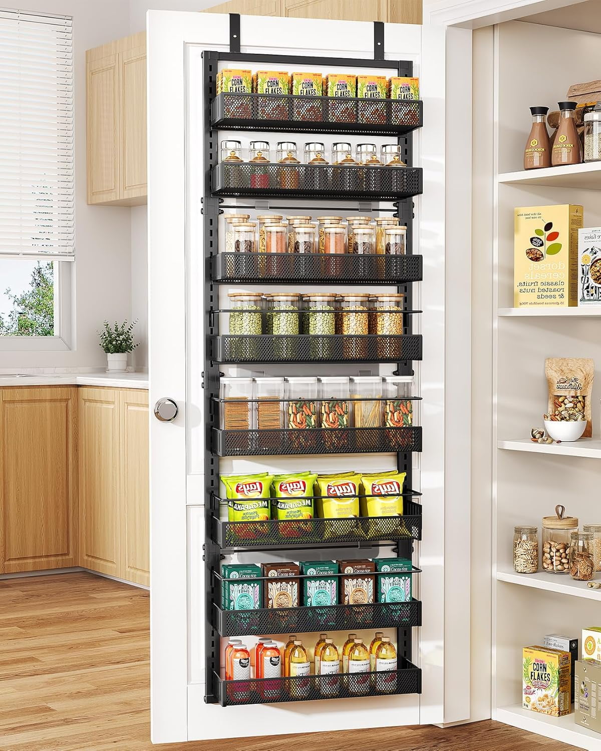 Over the Door Pantry Organizer - 8 Tier Adjustable Pantry Door Spice ...