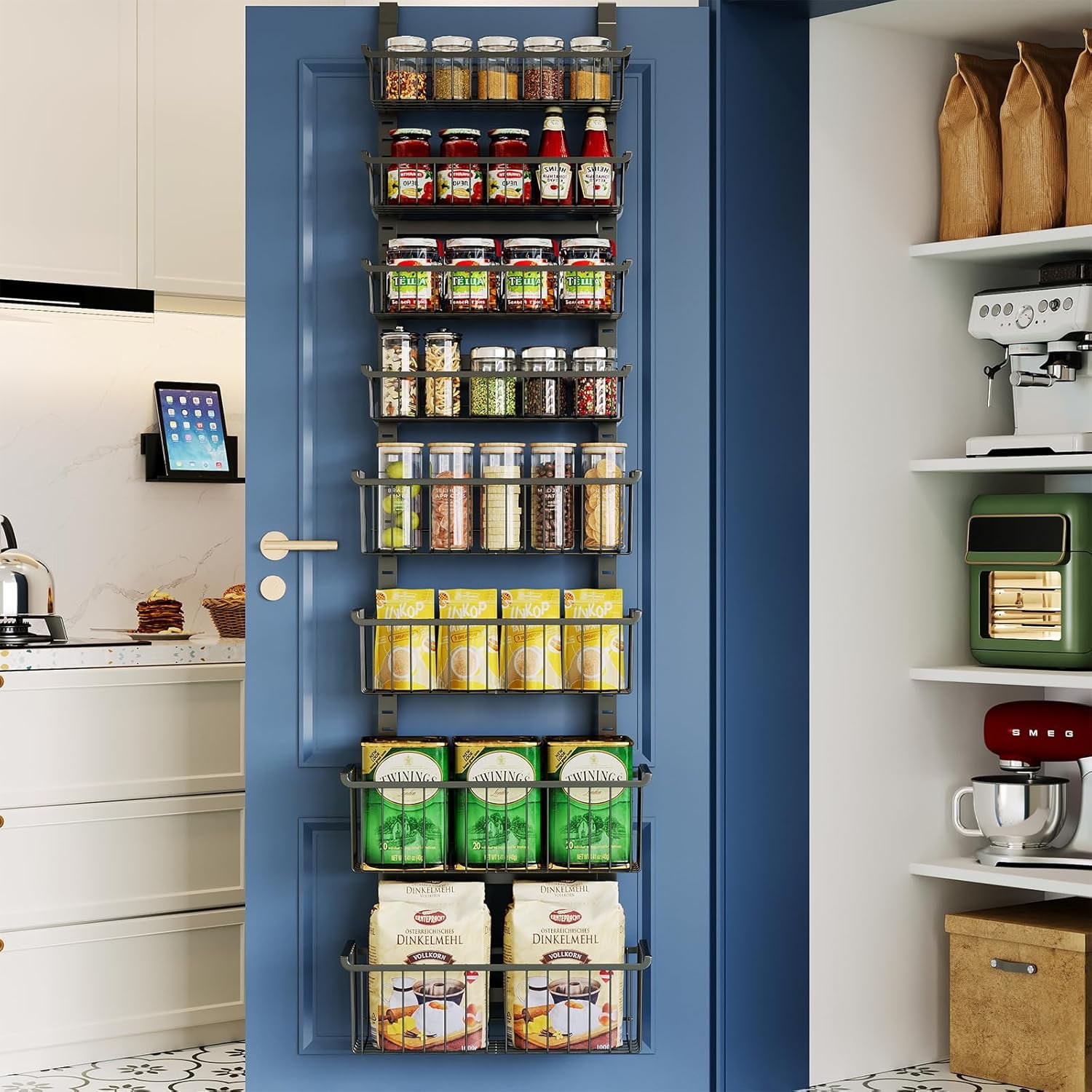 Over The Door Pantry Organizer, 8-Tier Over The Door Organizer with ...