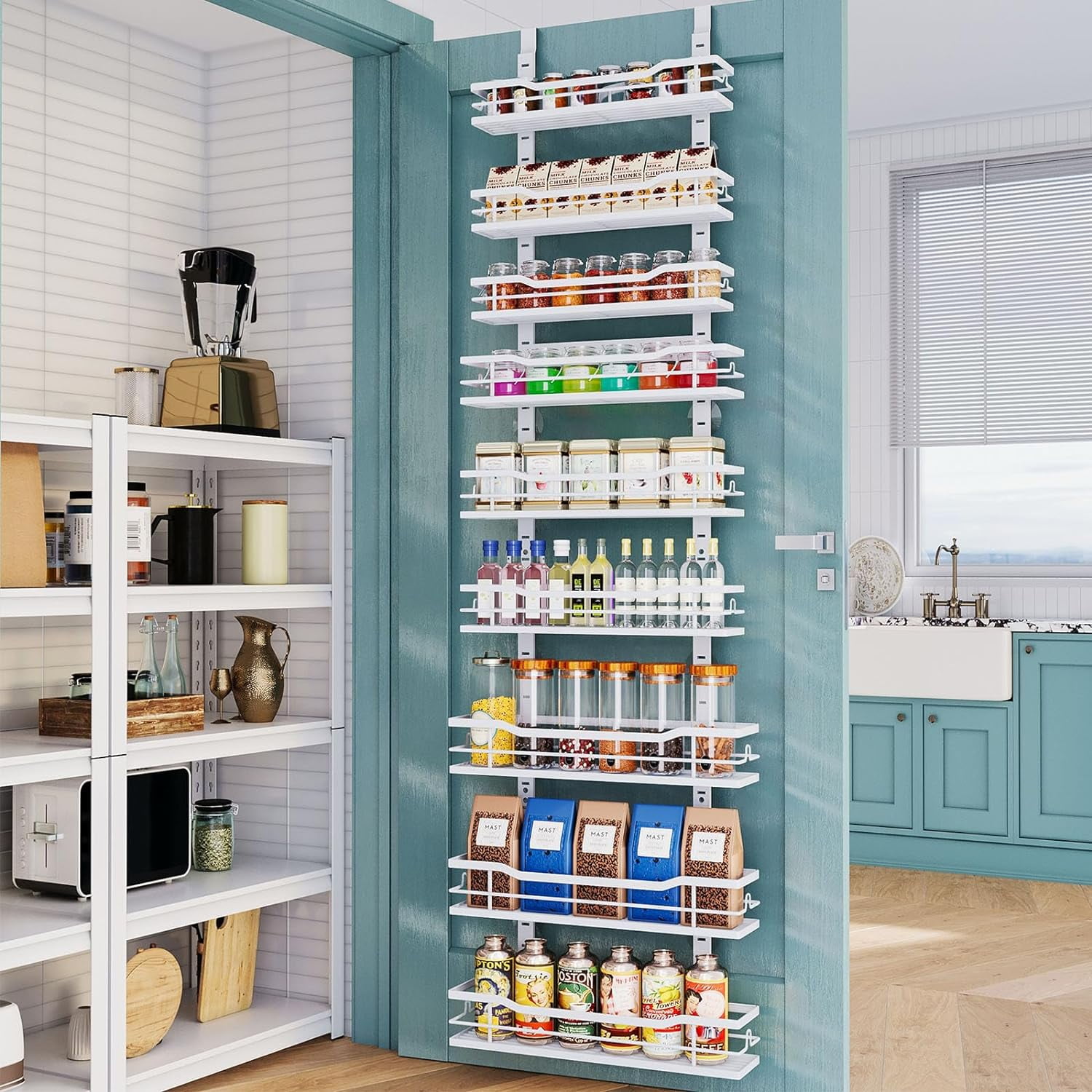 Over The Door Pantry Organizer，9-Tier Over The Door Organizer with ...