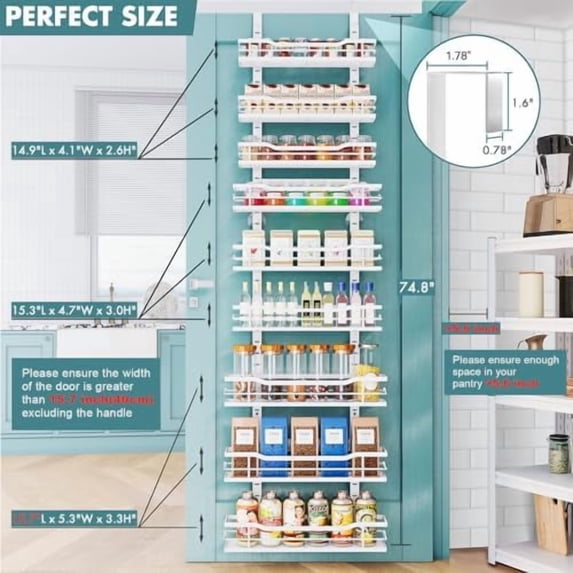 Over The Door Pantry Organizer，9-Tier Over The Door Organizer with ...