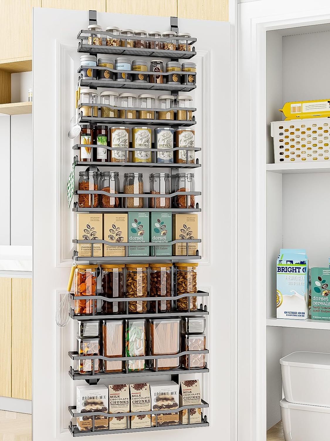 Over The Door Pantry Organizer, 9-Tier Over The Door Organizer with ...