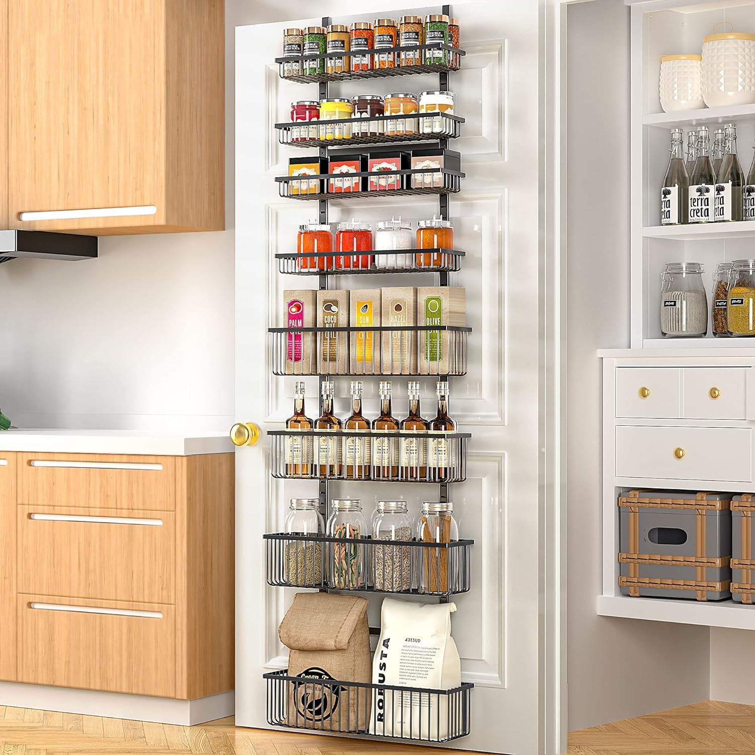 Over The Door Pantry Organizer, Pantry Door Organizer Shelves, Kitchen ...