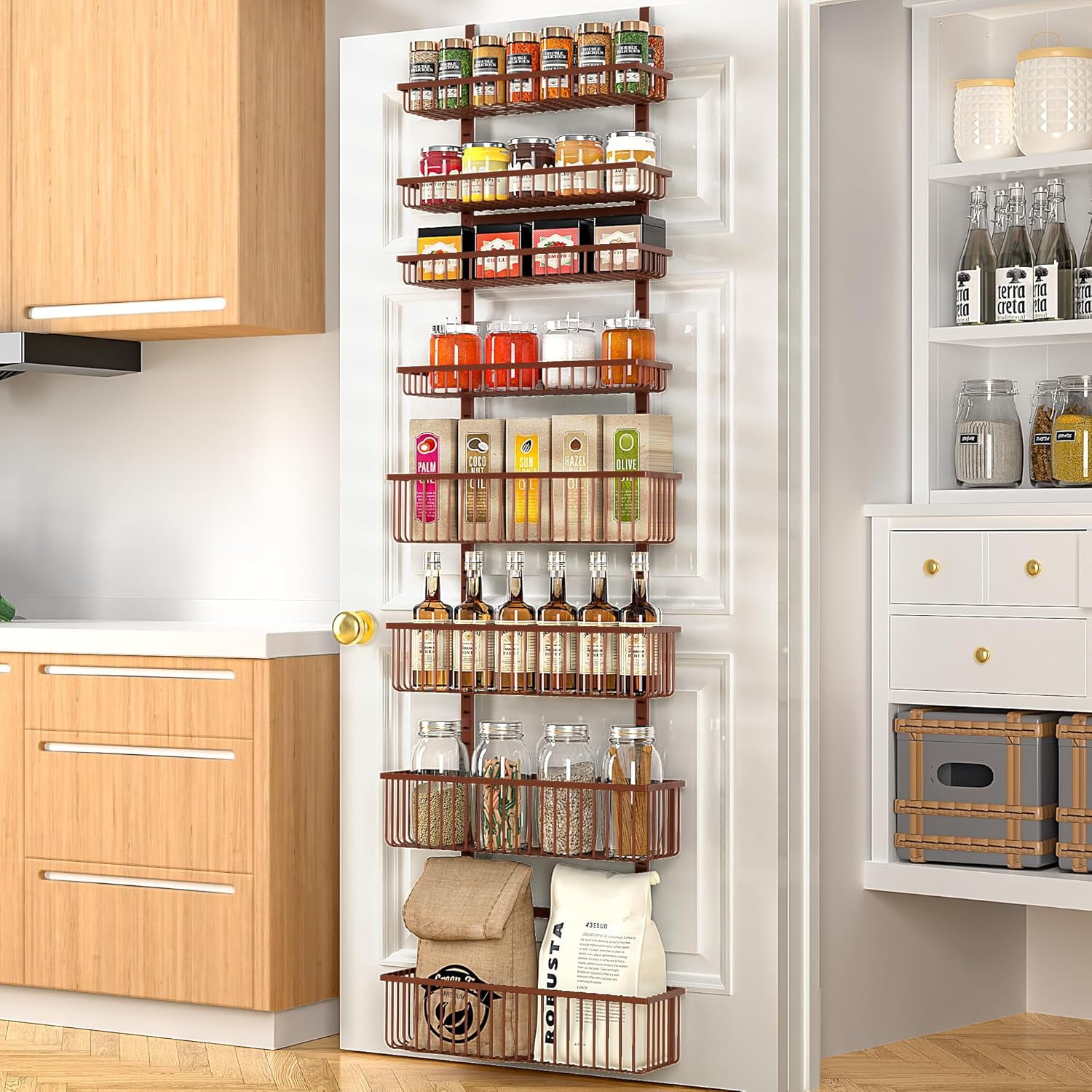 Over The Door Pantry Organizer, Pantry Door Organizer Shelves, Kitchen ...