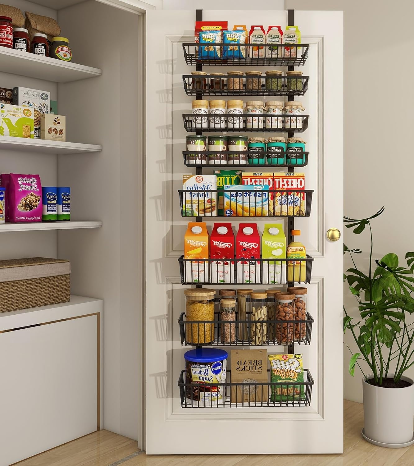 Over The Door Pantry Organizer, Pantry Organization and Storage, 8-Tier ...