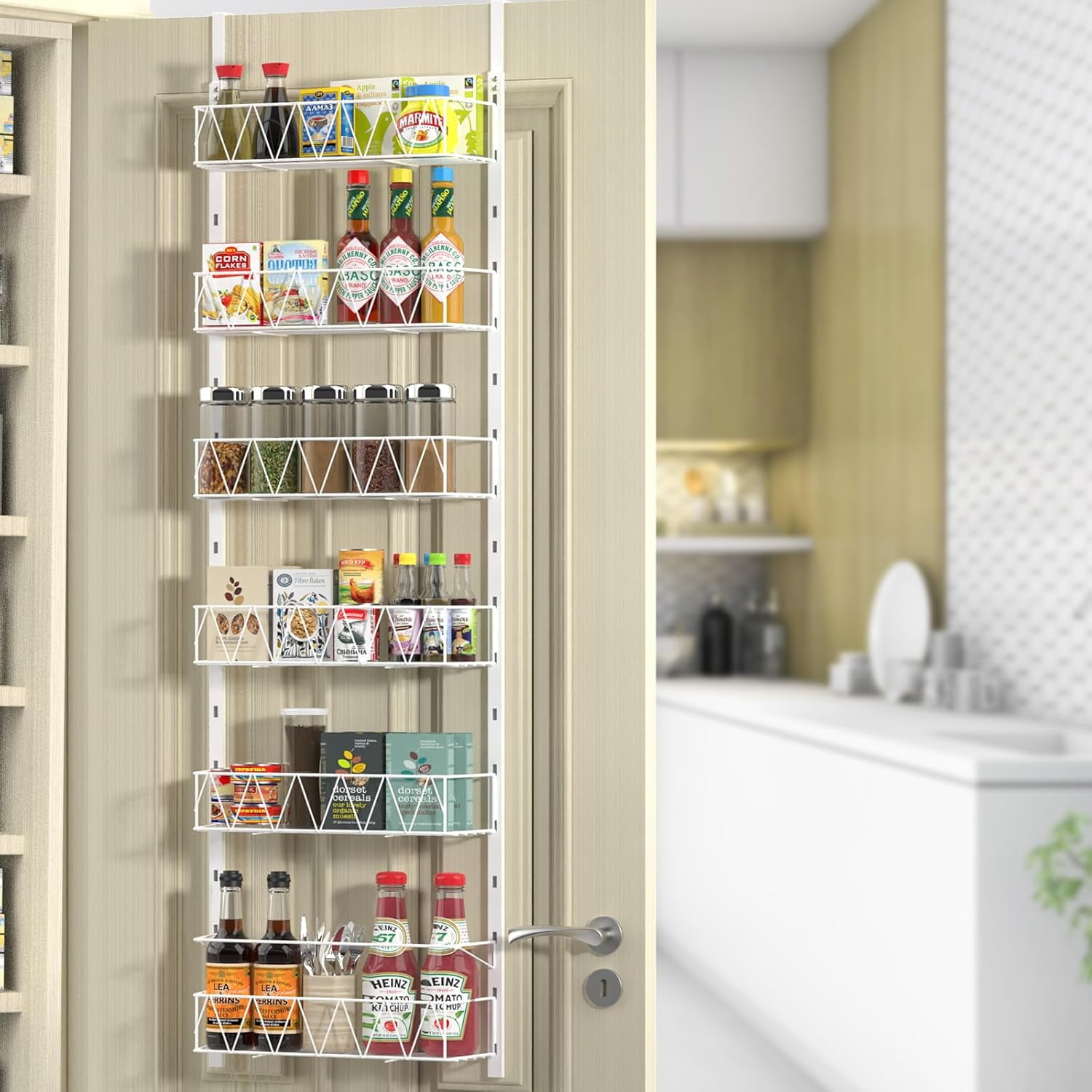 Over The Door Pantry Organizer, Pantry Organizers and Storage - 6-Tier ...