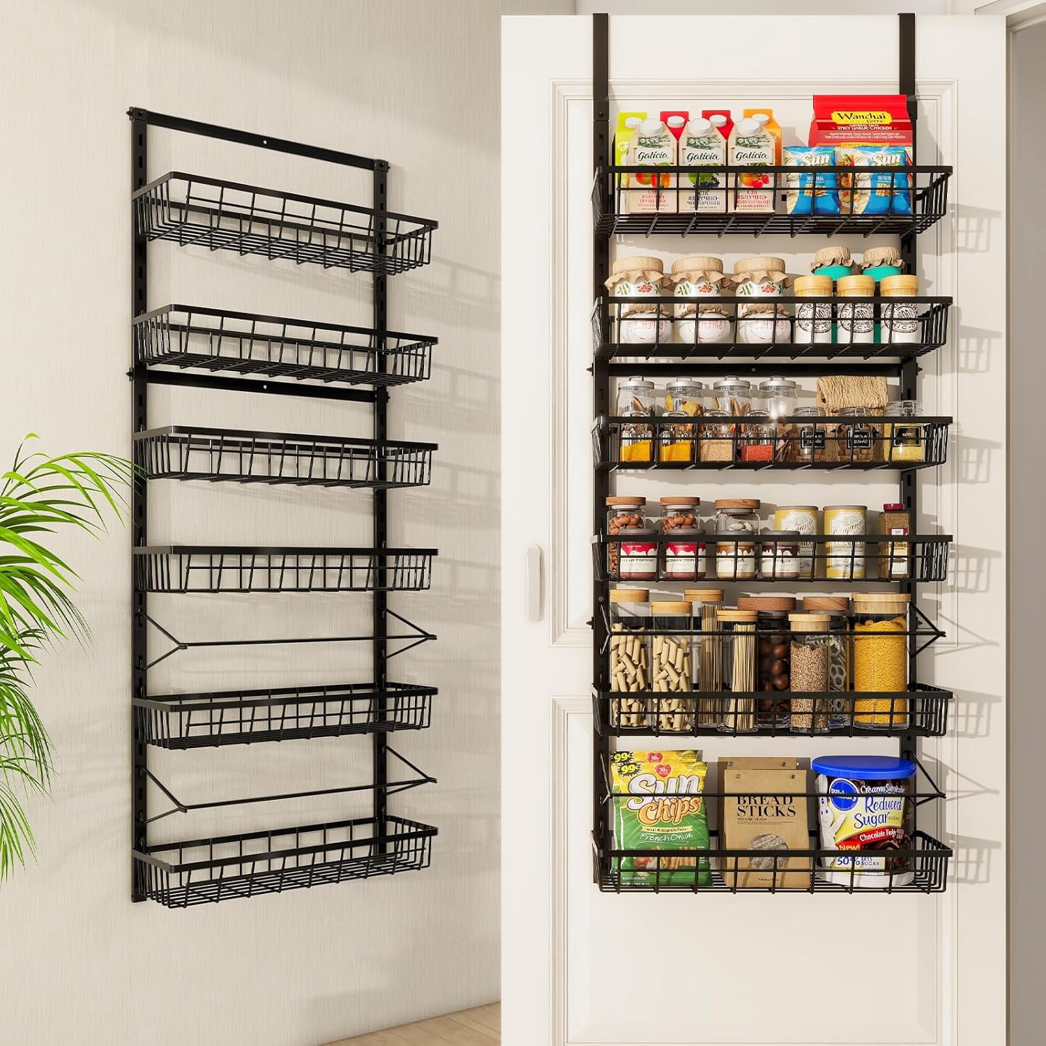 Over The Door Pantry Organizer, Pantry Storage and Organization, 6-Tier ...