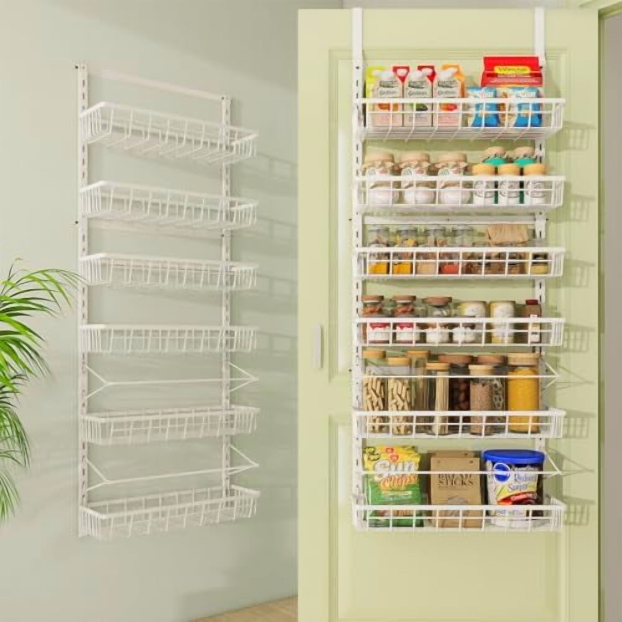 Over The Door Pantry Organizer, Wall Mount Spice Rack, Pantry Hanging ...