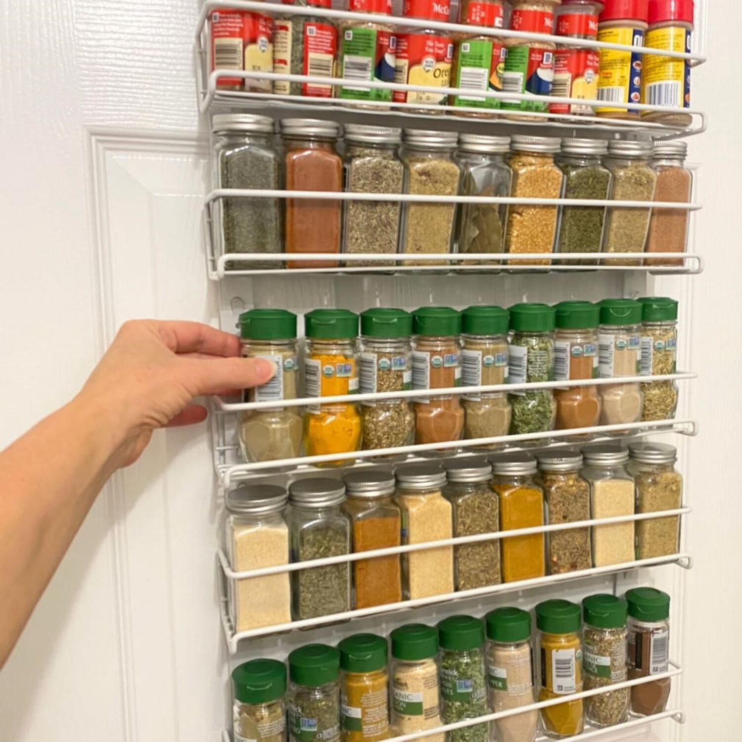 Over the Door Pantry Spice Rack Organizer -6 Tier -Holds up to 54 ...