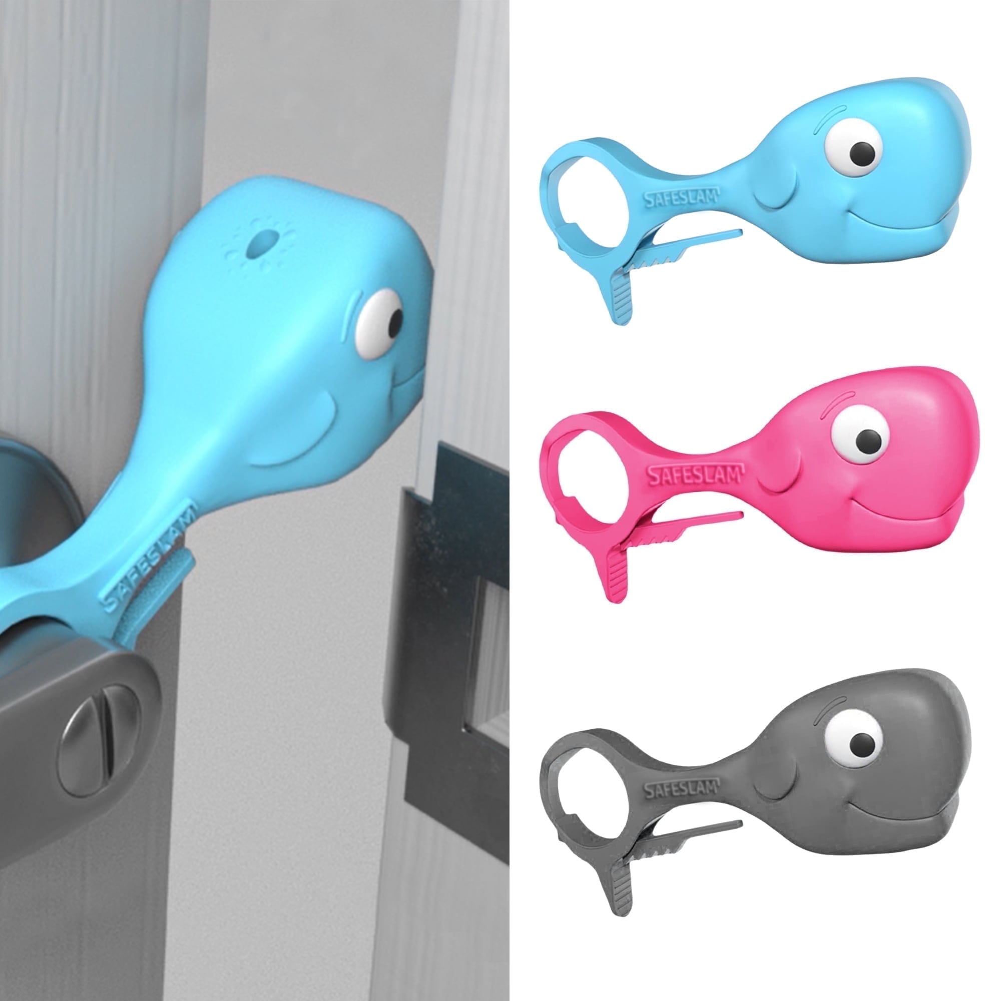 SafeSlam Whale Door Pinch Guard - Child & Pet Safety, Stays on Closed ...