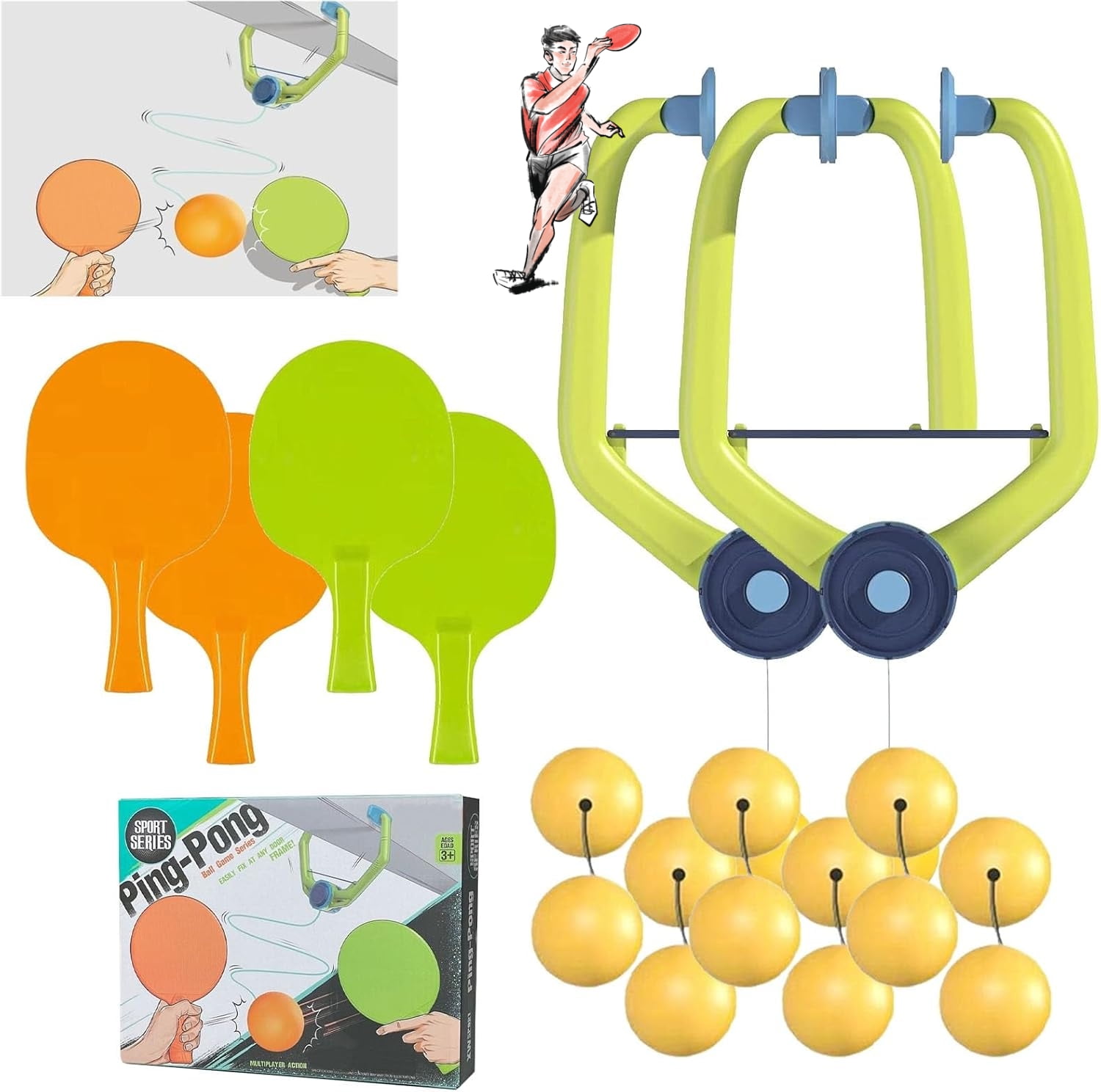 Door Ping Pong Game over the Door, Adjustable Doorway Game Pingpong ...