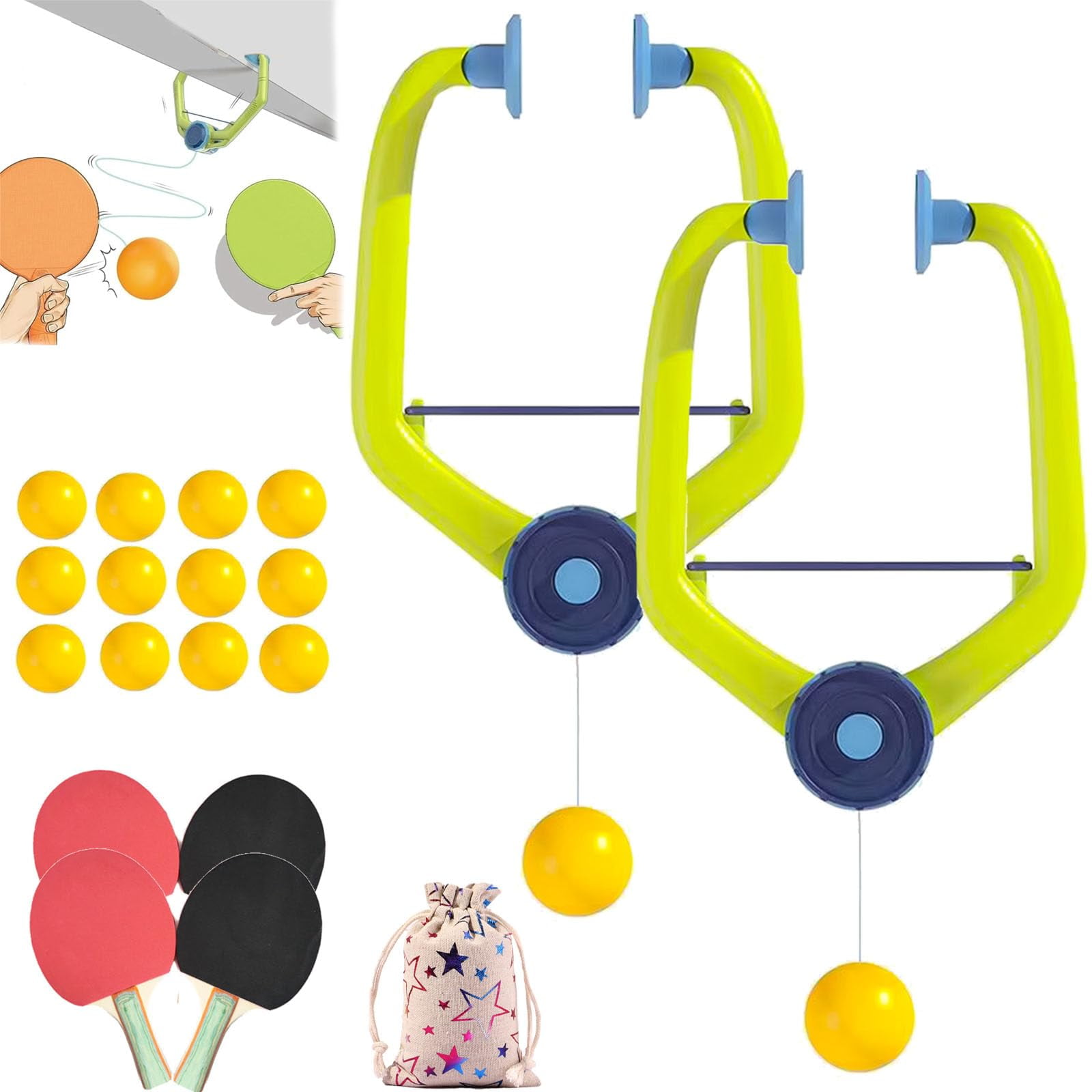 Door Ping Pong Game, Doorway Ping Pong with Racket and Balls ...