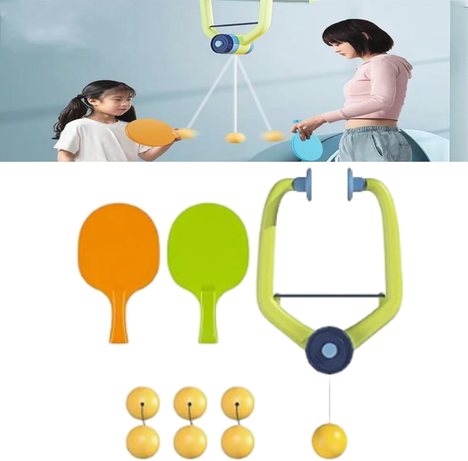 Door Ping Pong Game,Table Tennis Set, Door Pong Game for Kids with Racket and Balls,Adjustable ...