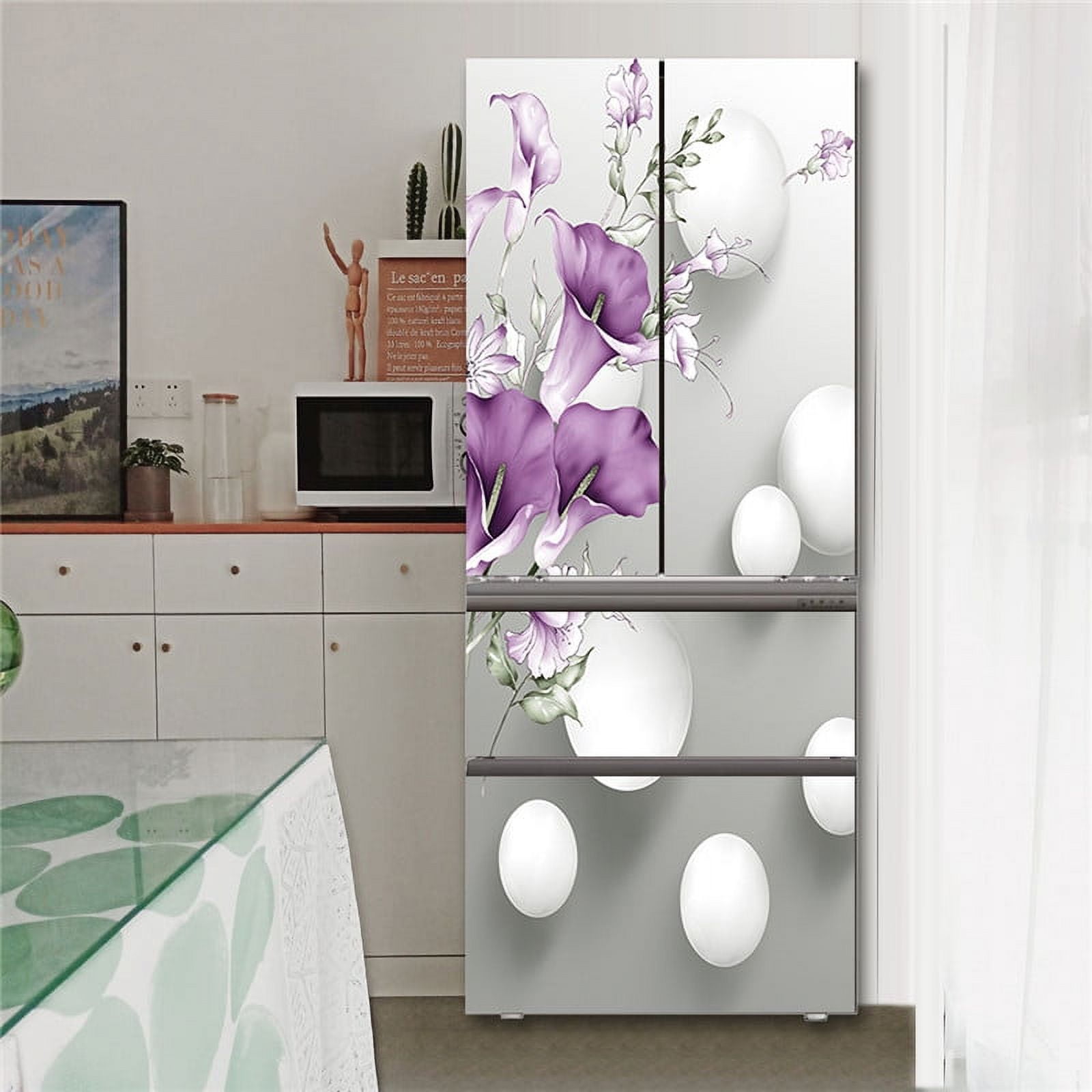 Door Poster For Refrigerator Pink Crystal Rose Home Decorative Fridge ...