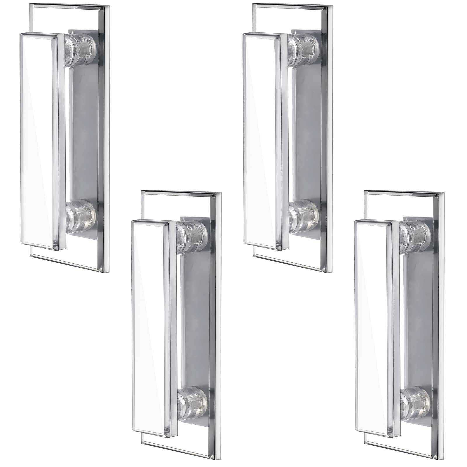 Door Pull Handle Adhesive Self Stick Acrylic Drawer Mirrored Beveled ...