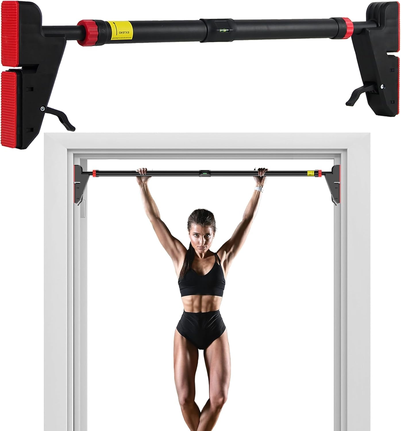 Door Pull up Bar for Doorway, Strength Training Equipment, Adjustable Door Frame, Non-slip Chin ...