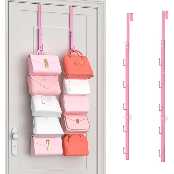Over the Door Purse Organizer - 2 Packs Wall Mounted Purse Rack with 5 ...