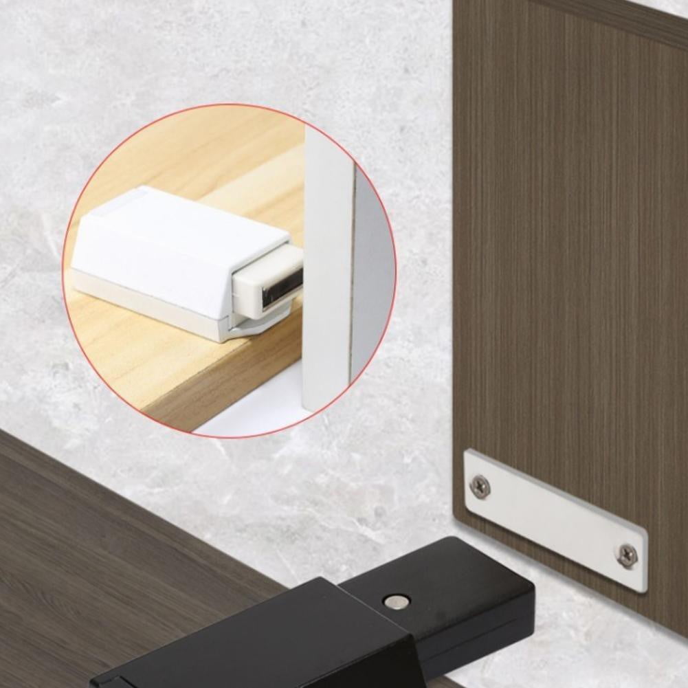 Door Push To Open Magnetic Black Cabinet-Catch Heavy Duty Latch Touch ...