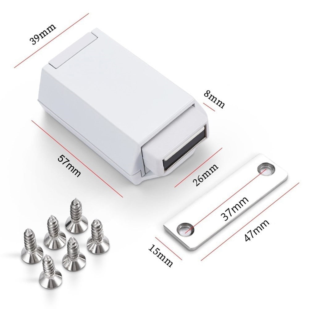 Door Push To Open Magnetic Black Cabinet-Catch Heavy Duty Latch Touch ...