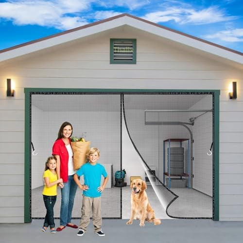 Door Screen Magnetic Closure, 110x86 inch Mesh Curtain, Frame Hook Loop ...