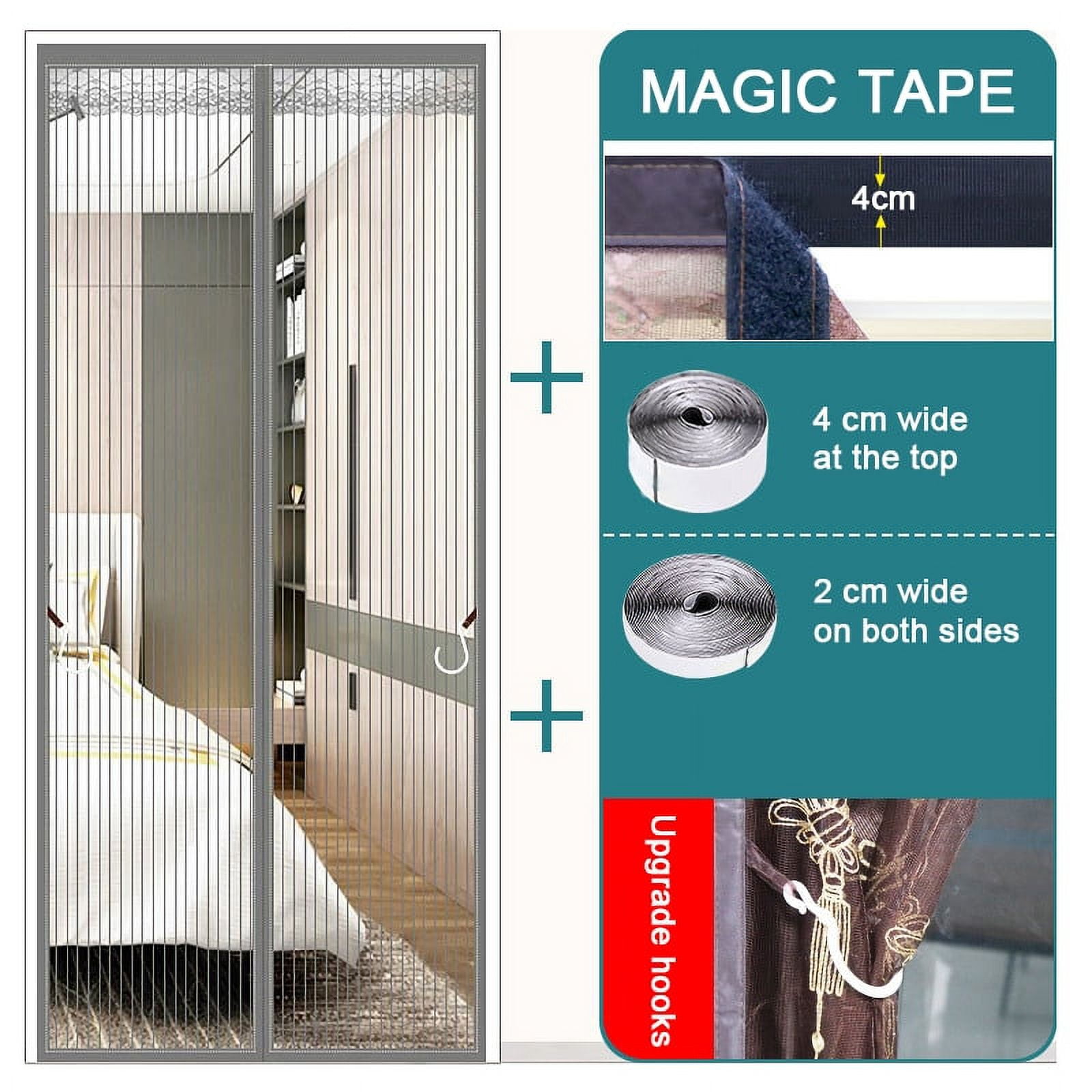 Door Screen Magnetic Closure, Reinforced Fiberglass Mesh Curtain Magnet ...