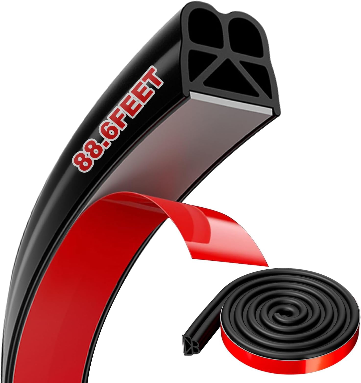 Door Seal Strip 88.6FT, Universal Self Adhesive Door Seal, Thickened ...
