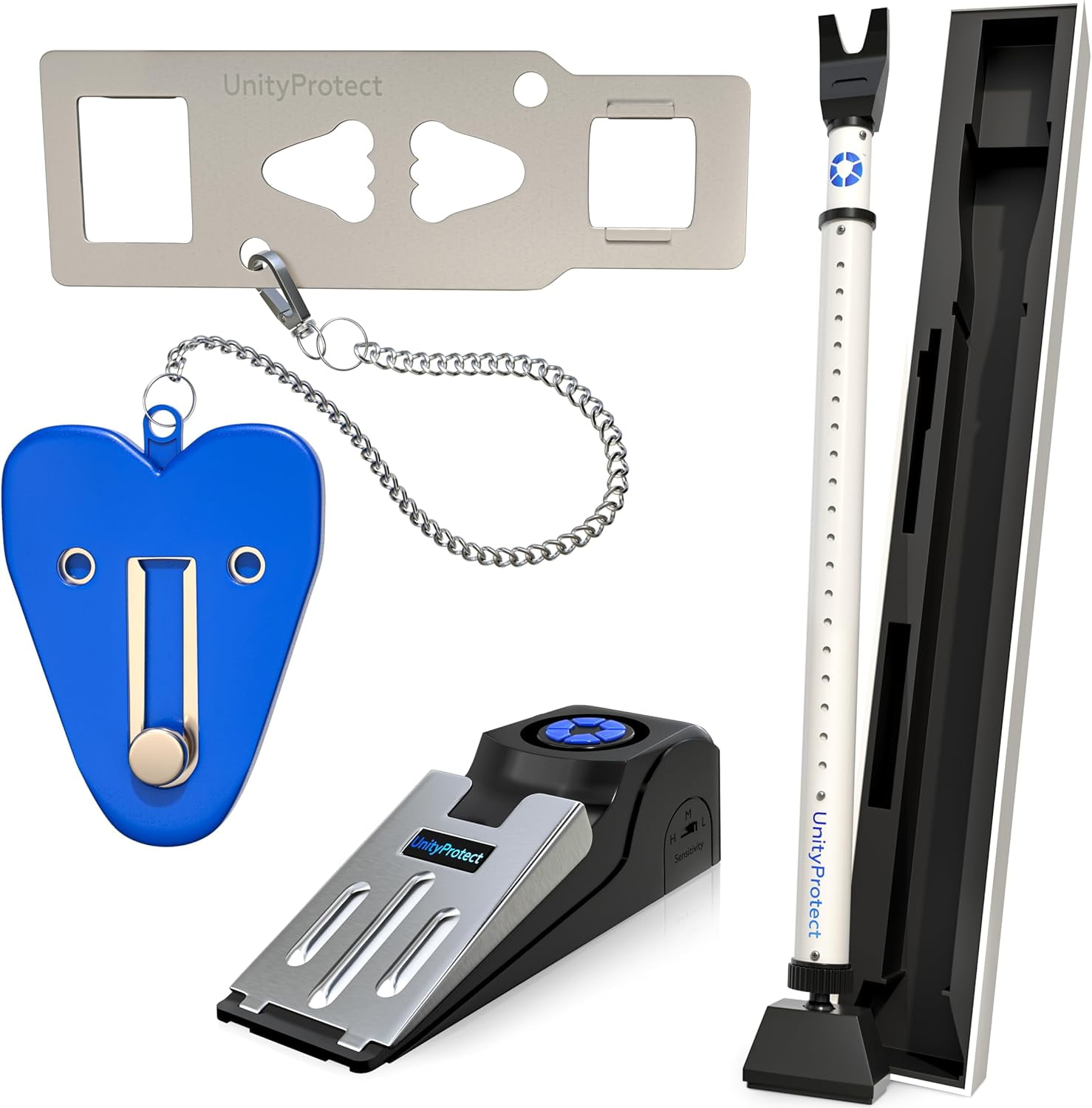 The Door Security Bar with Door Stopper Alarm 120 DB & Portable Door ...