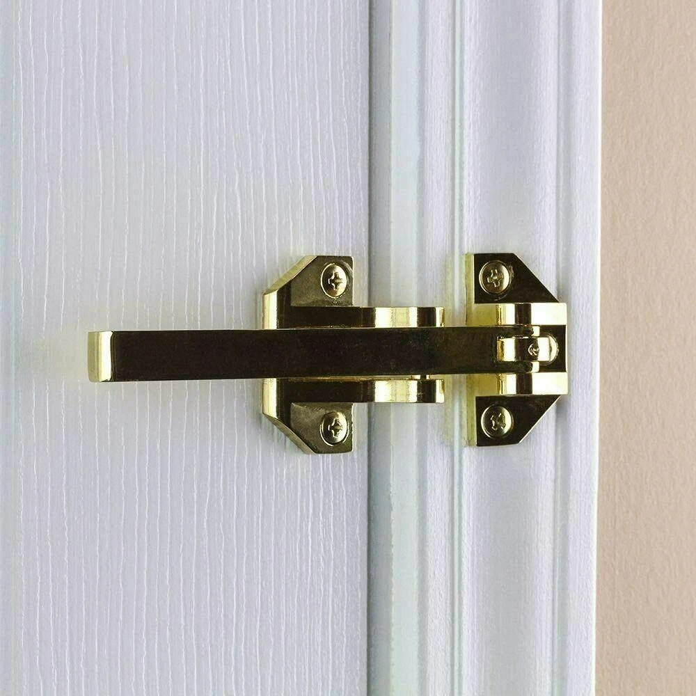 Door Security Guard Lock Bright Brass Heavy-Duty Defiant Home ...